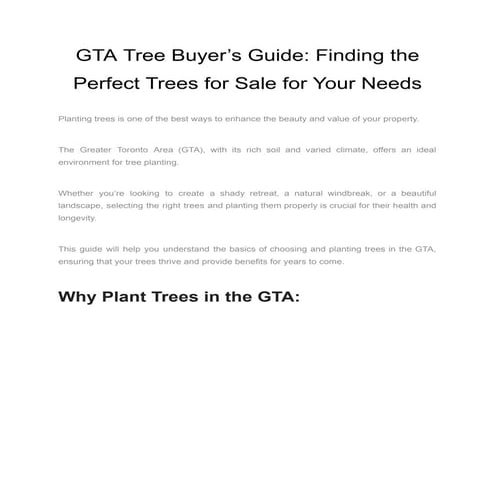 Cleveland Tree Plan Tree Selection Guide | PDF