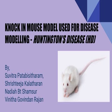 GROUP 7- KNOCK IN MOUSE MODEL USED FOR DISEASE MODELLING | PPT