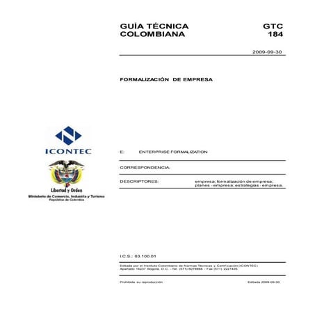 Guia tecnica colombiana gtc 185 documentacion organizacional | PDF