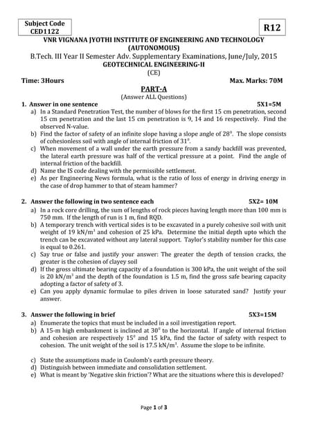 Geotechnical Engineering-II [Lec #15 & 16: Schmertmann Method] | PPSX ...