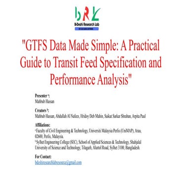 GTFS Data Made Simple: A Practical Guide to Transit Feed Specification ...
