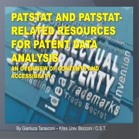 Patstat and patstat related resources for patent data analisys | PPTX | Databases | Computer ...