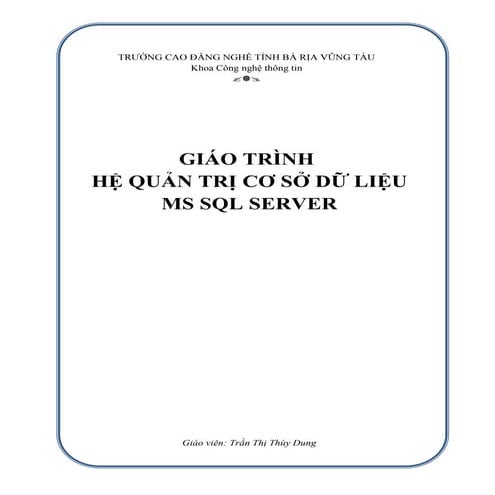 Slide Hệ Quản Trị Cơ sở dữ liệu - CHƯƠNG 1 | PPT