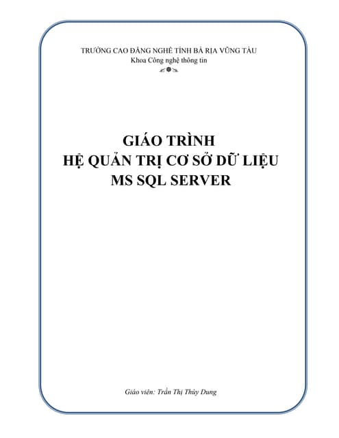 Báo cáo ATTT CÁC DẠNG TẤN CÔNG SQL INJECTION | PDF