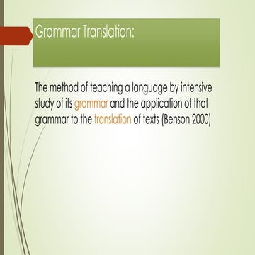 grammar translation method | PPT