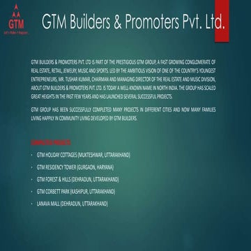 GTM Builders & Promoters Pvt LTD- Completed Projects | PPTX ...