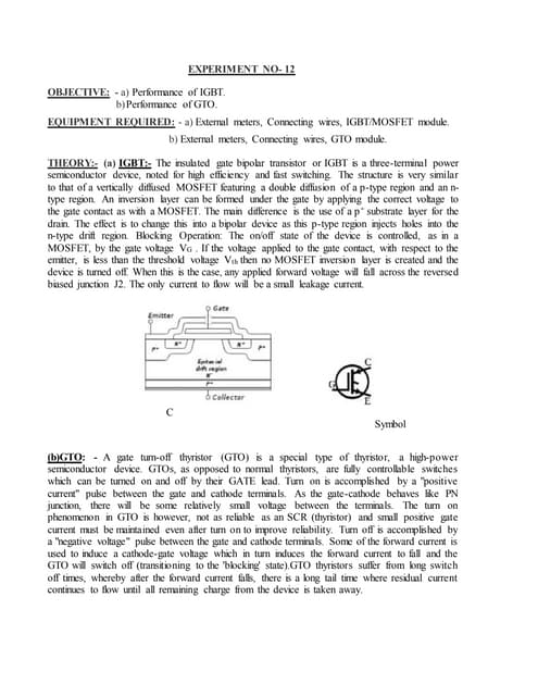 Insulated gate bipolar transistor (igbt) - basics | PPT