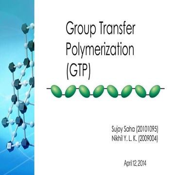 Group Transfer Polymerisation (GTP) | PDF