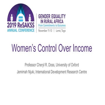 Women's Control Over Income | PPT