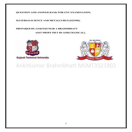 GTU MSMT UNIT 2 STUDY MATERIAL | PDF