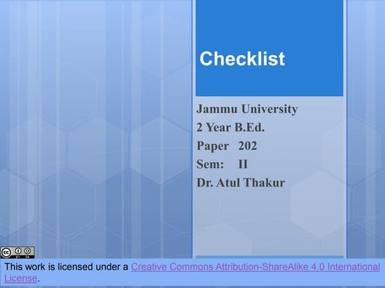 Mdps Checklist | PPT