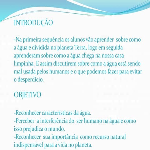 Água e sua importancia | PPTX