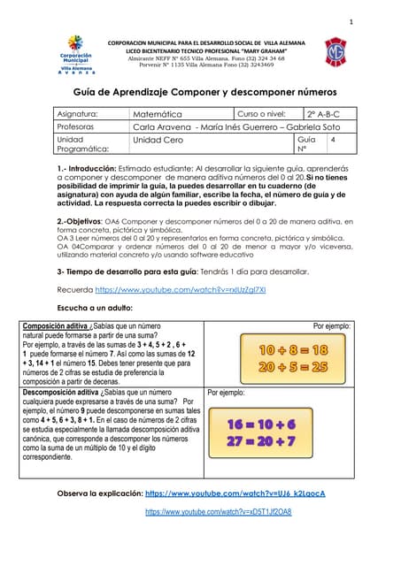 1º basico-composición-y-descomposición-de-números | PDF