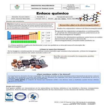 Guía Enlace químico | PDF