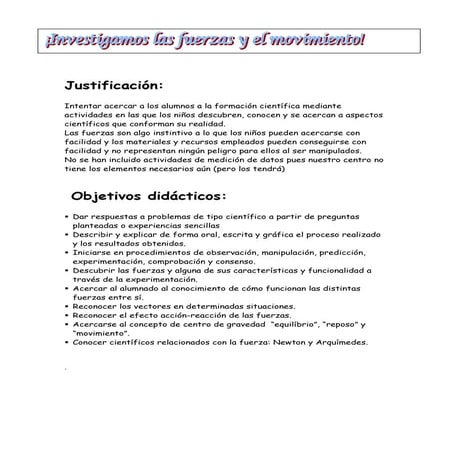 Hojas De Trabajo Sobre Fuerza Y Movimiento Para 1.º Grado Movimiento