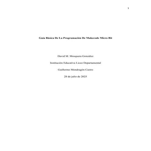 Guía básica de la programación de Makecode Micro bit (segunda edición) | DOCX