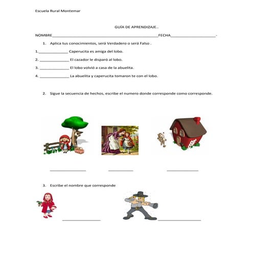 Actividades De Secuenciación De Caperucita Roja