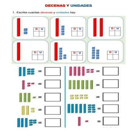Guía decenas y unidades | DOCX