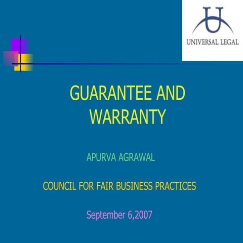 Guarantee And Warranty | PPT