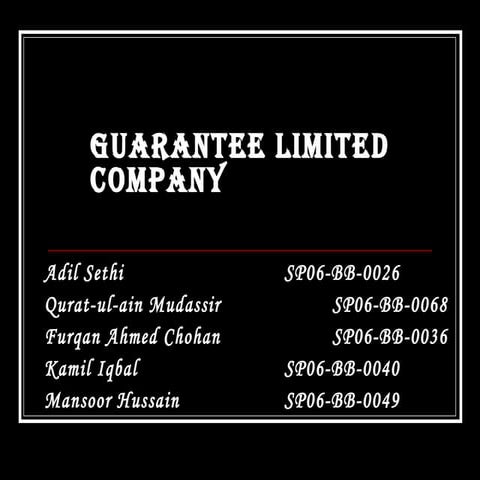 Guarantee Limited Company | PPT
