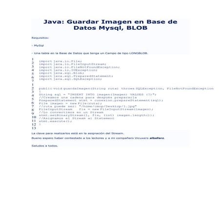 Guardar Imagen En Base De Datos Mysql Blob Ide Netbeans Pdf 