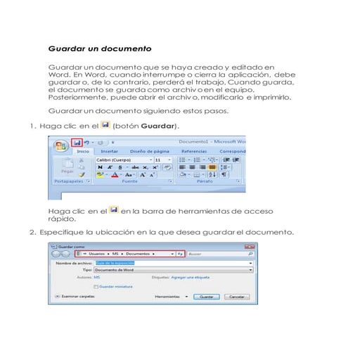 Guardar un documento | DOCX