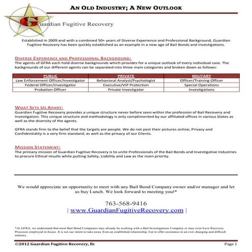 Guardian Fugitive Recovery Introduction | PDF