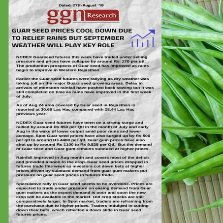 Guar seed Report | PDF | Commodities | Economy