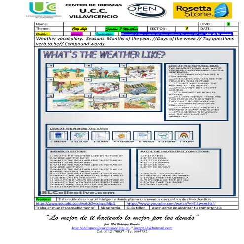 Guía taller n1 sesión 7 weather | PDF