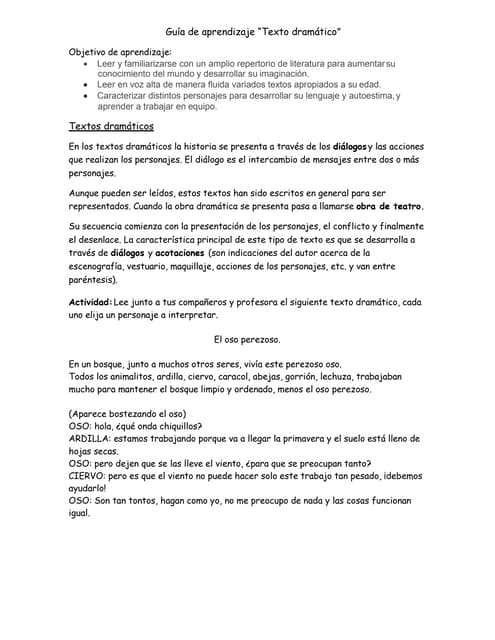 Guia texto dramatico | PDF