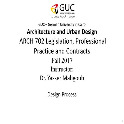 Guc arct 702 legislations lecture 3 - design process and influences 5-10-2017 | PPT