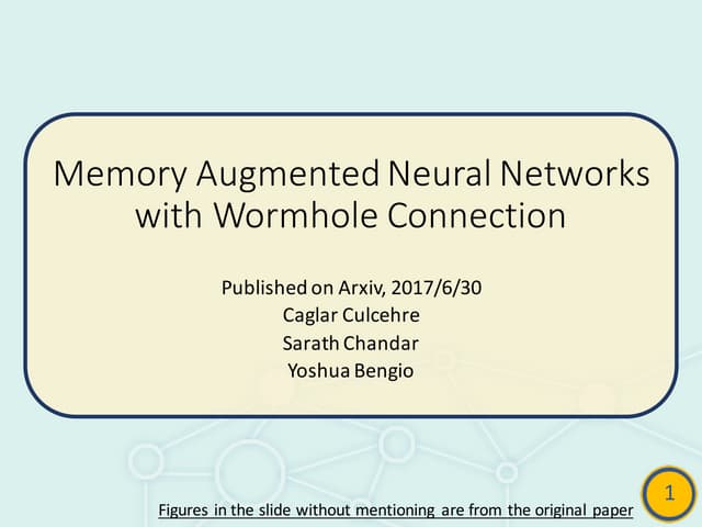 memory augmented neural networks with wormhole connection | PPT memory augmented neural networks with wormhole connection | PPT
