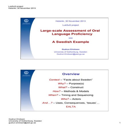 Erickson: Large-scale assessment of oral language proficiency - A ...