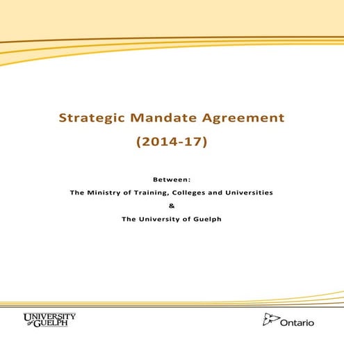 university of Guelph strategic mandate agreement | PDF