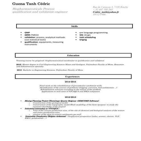Guena tanh cedric (c.vitae) | PDF