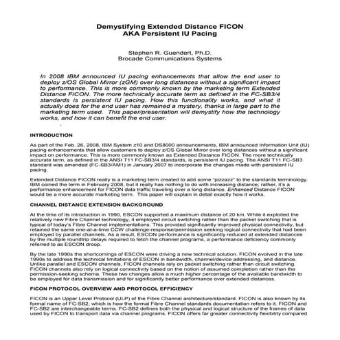 Demystifying extended distance ficon, por Stephen R. Guendert | PDF