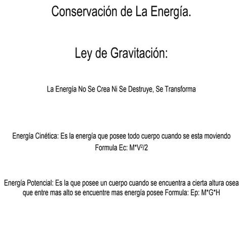 Conservacion de la Energia | PPT