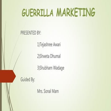 Guerrilla marketing | PPT