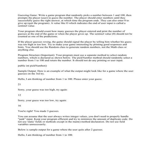 Guessing Game- Write a game program that randomly picks a number betwe.pdf