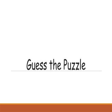 Guess the puzzle-----short play activity | PPTX