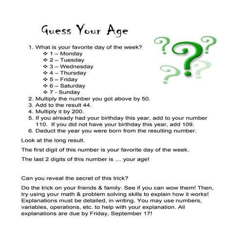 Guess your age | PDF