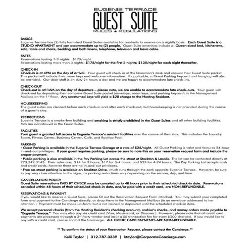 GUEST SUITE Request Form | PDF