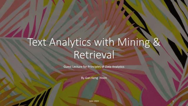 Guest Lecture For Principles Of Data Analyticspdf