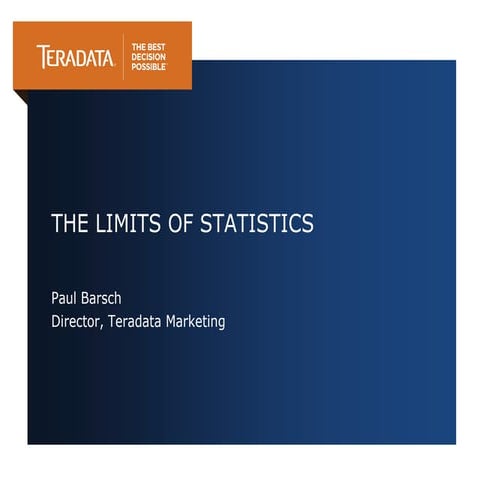 The Limits of Statistics in Business | PPTX