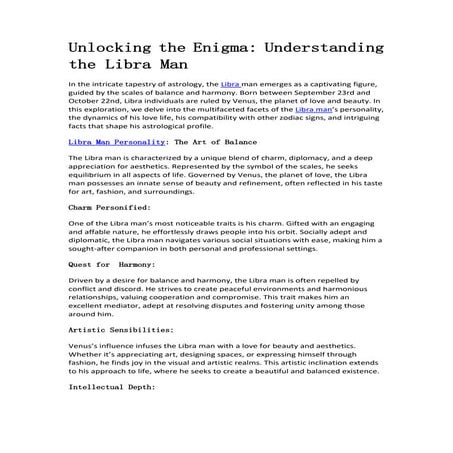 Unlocking the Enigma: Understanding the Libra Man | PDF