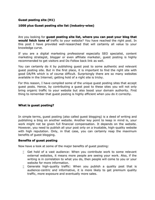 GUEST POST GUIDELINES | PDF