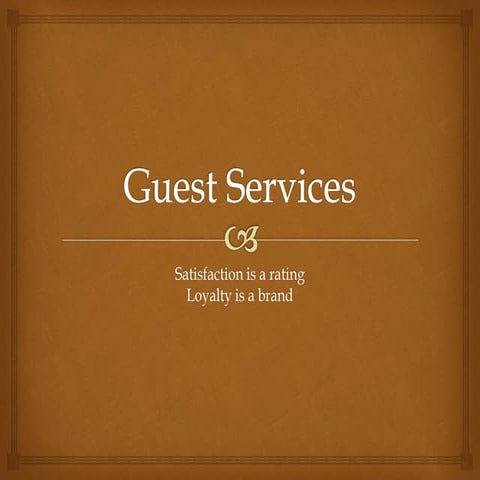Customer/Guest services | PPTX