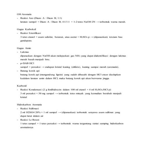 Reaksi Gugus Fungsi Penting | DOCX