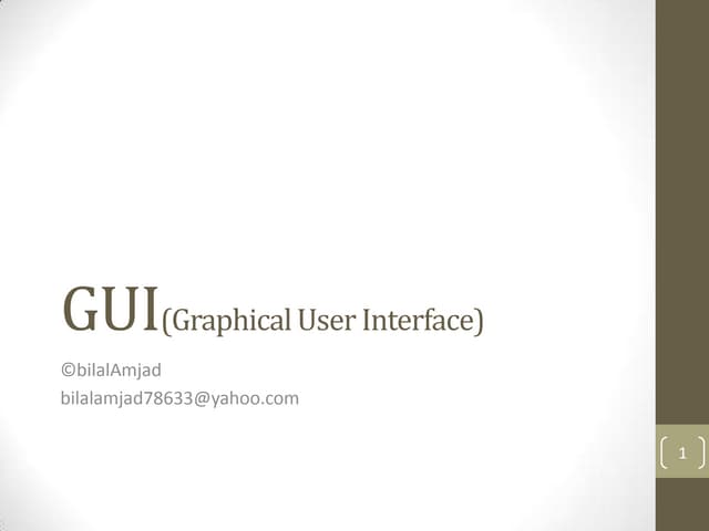Graphical User Interface Gui Pptx Operating Systems Computer