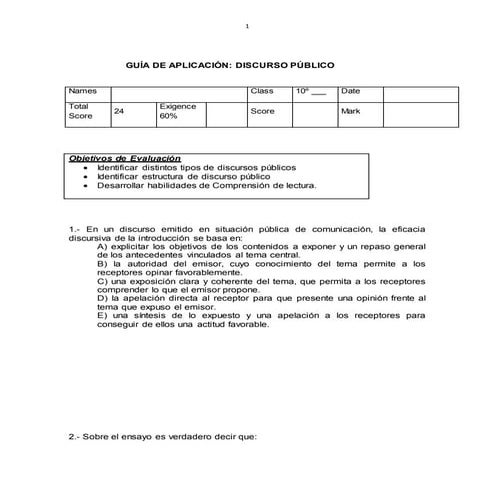 Esquema Del Discurso Ceremonial